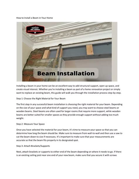 PPT How To Install A Beam In Your Home PowerPoint Presentation Free Download ID