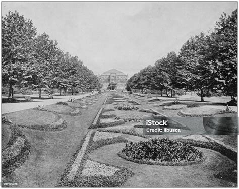 세계의 유명한 사이트의 고 대 사진 침 몰 한 정원 페어 마운트 공원 필라델피아 필라델피아 펜실베이니아에 대한 스톡 벡터 아트