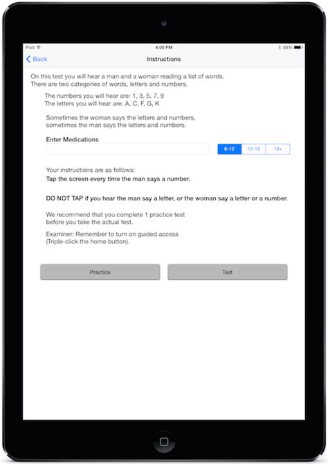 The Auditory Concentration Test TACT App Portfolio Page