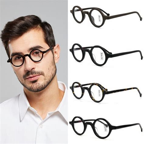 38mm Small Round Vintage Eyeglass Frames Acetate Rx Able Spectacles