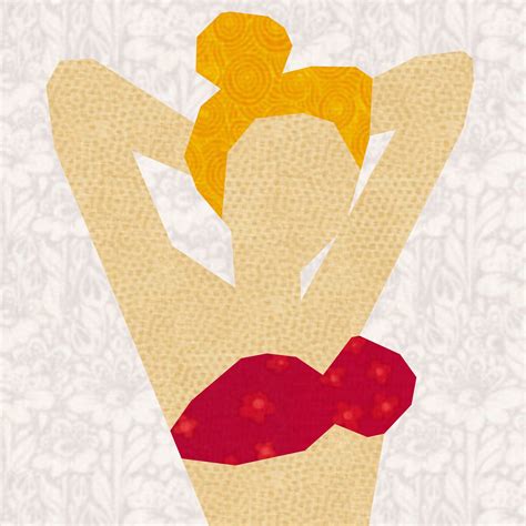 Pin Up Model Foundation Paper Piecing Pattern Fpp Pattern Quilt