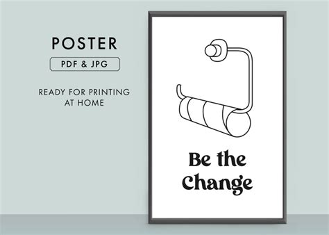 Funny Guest Toilet Poster Empty Toilet Paper Roll Bathroom Image