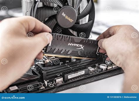 Installing Random Access Memory Into Pc Editorial Photo Image Of