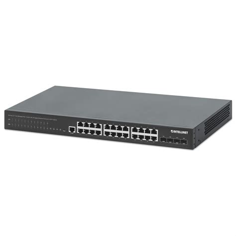 28 Port L2 Fully Managed Poe Switch W 24 Gbe Ports And 4 Sfp Uplinks