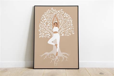 Tree Pose Art Prints Instant Donwload Tree Pose Poster Meditation Wall Art Printable Etsy