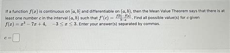 Solved If A Function F X Is Continuous On A B And Chegg