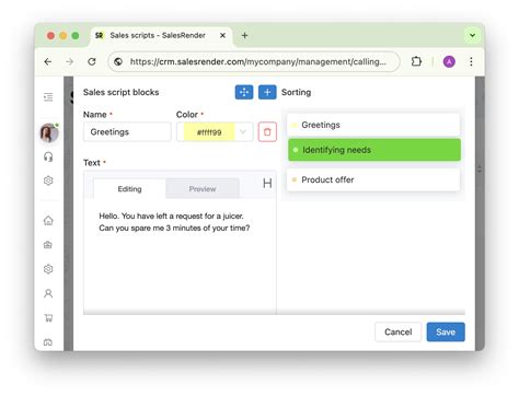 Sales Scripts In Salesrender Salesrender Crm