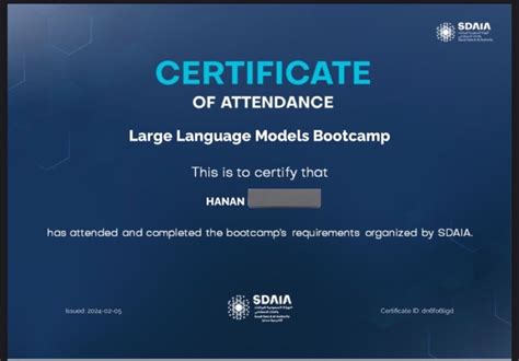 New Certificate Complete The Bootcamps Organized By Sdaia سدايا Llm