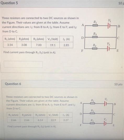 Solved Three Resistors Are Connected To Two Dc Sources As