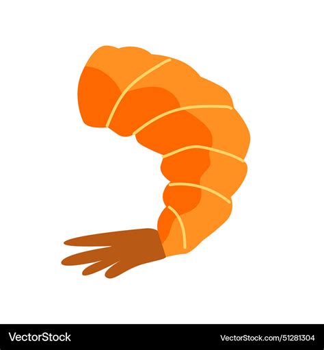 Shrimp Tail Headless Royalty Free Vector Vectorstock