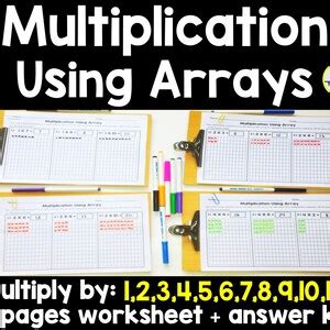 Multiplication Using Array Worksheet Etsy