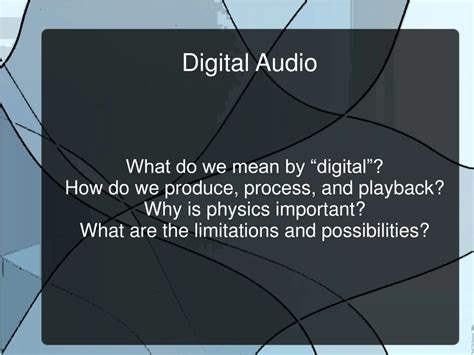 Ppt Digital Audio Production And Physics Powerpoint Presentation Free Download Id9095227