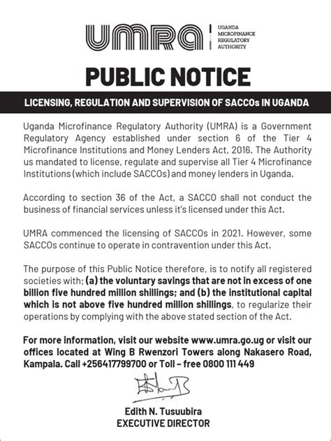 Licensing Regulation And Supervision Of Saccos In Uganda Pdf