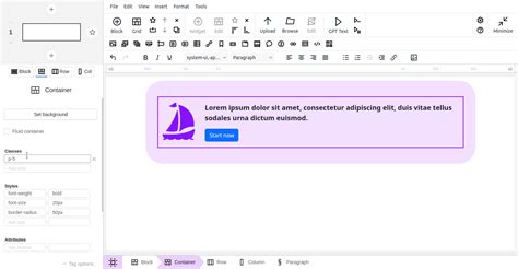 how to edit bootstrap block styles in tinymce and ckeditor