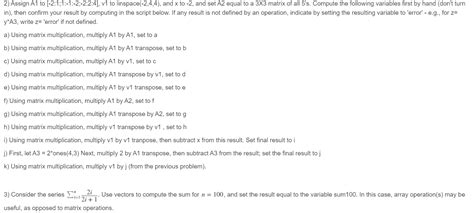 Solved 2 Assign A1 To 211 1 2 224 V1 To
