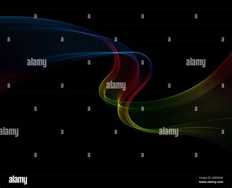 Abstract Wave Lines Flow Dynamically In Spectrum Or Rainbow Colors