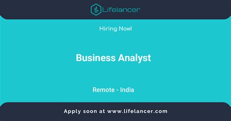 business analyst remote job lifelancer