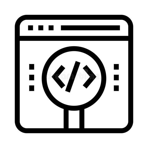 Code Search Vector Line Icon Stock Vector Illustration Of Office Production 114919530