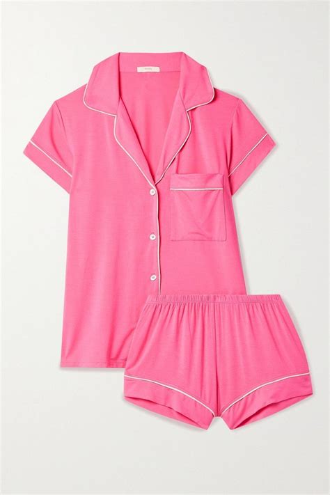 Bright Pink Gisele Stretch Modal Pajama Set Eberjey Net A Porter