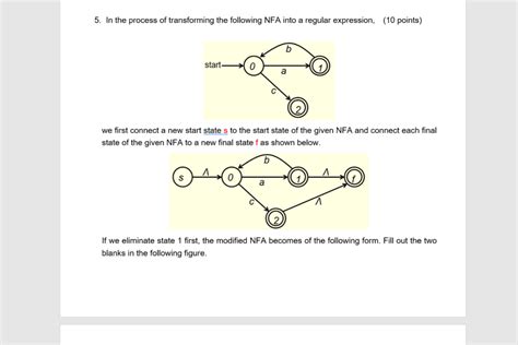 solved 5 process transforming following nfa regular expression 10