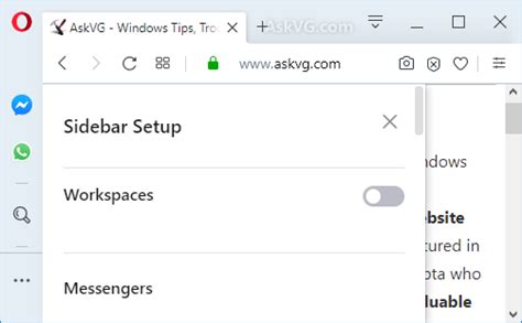 Tip Disable Or Remove Workspaces Feature In Opera Browser Askvg