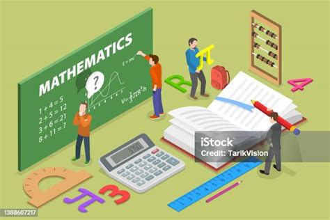 수학의 3d 등소 측정 플랫 벡터 개념 적 그림 수학에 대한 스톡 벡터 아트 및 기타 이미지 수학 수학 기호 만화 Istock