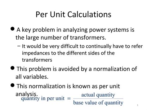 Per Unit System PPT Physics Science