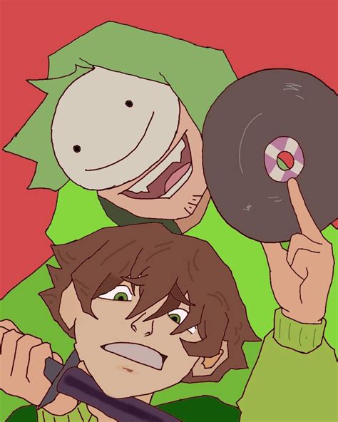 I Made Some Tubbbo And Dream Fanart Holding Tommys Discs On A 30
