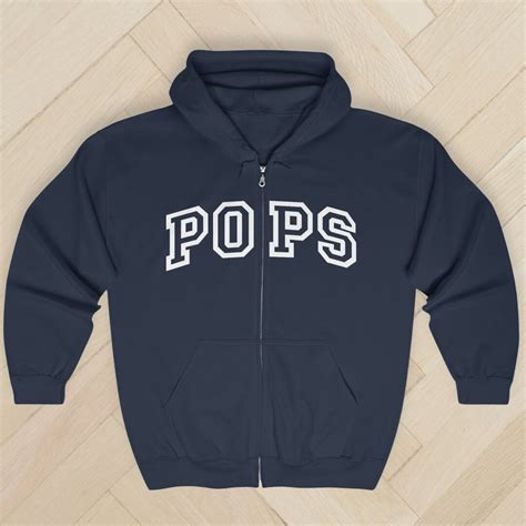 Varsity Pops Full Zip Up Hoodie Grandpa Pops Collegiate Zip Up