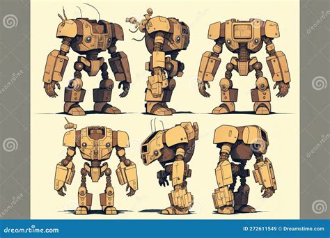 Wondrous Futuristic Sci Fi Humanoid Robot In Battle Suit Character Design Royalty Free Stock