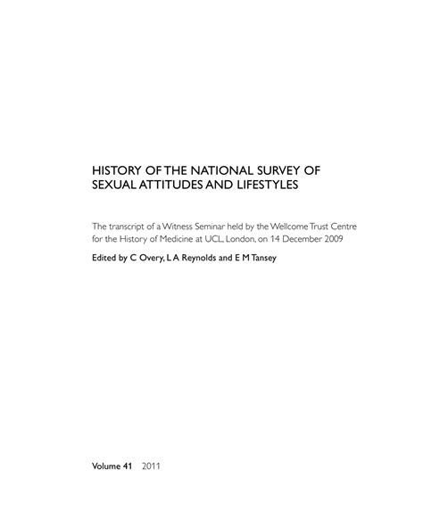 Pdf History Of The National Survey Of Sexual Attitudes And Lifestyles