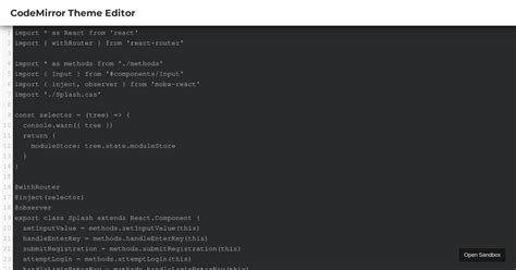 CodeMirror Theme Editor Forked Codesandbox