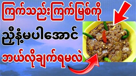 ကြက်သည်းကြက်မြစ်ကို ညှီနံ့မပါအောင်ချက်နည်း Youtube