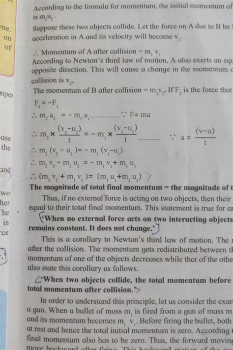 According To The Formula For Momentum The Initial Momentum Of Is M2 U2