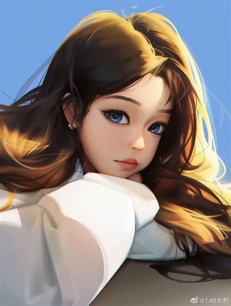 A Woman With Long Brown Hair And Blue Eyes Is Posing For A Photo In