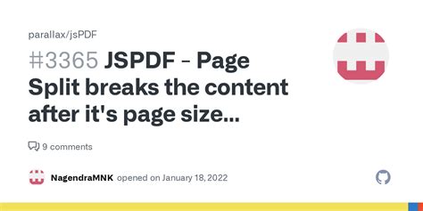 JSPDF Page Split Breaks The Content After It S Page Size Exceeds Issue Parallax