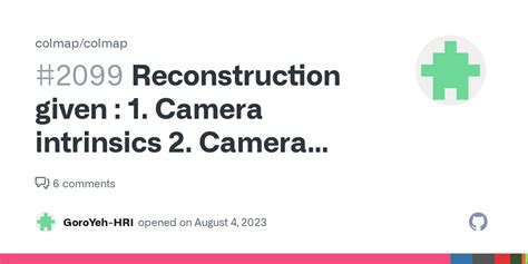 Reconstruction Given 1 Camera Intrinsics 2 Camera Extrinsics