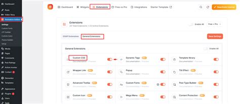 Custom Css Extension Documentation Animation Addons
