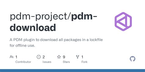 Github Pdm Projectpdm Download A Pdm Plugin To Download All Packages In A Lockfile For
