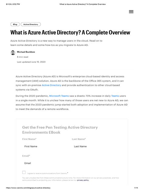 What Is Azure Active Directory A Complete Overview Pdf Active