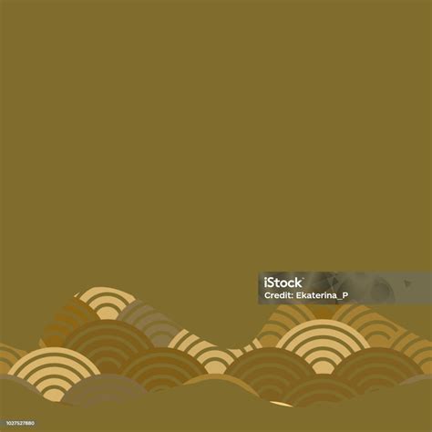 기하학적 추상 카키색 배경 텍스트 프레임에서 간단한 자연 배경 일본 파 원 패턴 갈색 회색 오렌지 색상 카드 배너 디자인을 확장