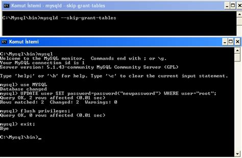 adem karaŞ mysql root parolası resetleme