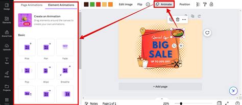 where is the effects button in canva