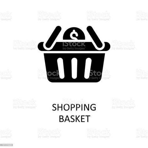 쇼핑 바구니 벡터 솔리드 아이콘 디자인 일러스트레이션 화이트 백그라운드 Eps 10 파일에 은행 및 지불 기호 구매에 대한 스톡