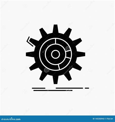 Setting Data Management Process Progress Glyph Icon Vector Isolated Illustration Stock