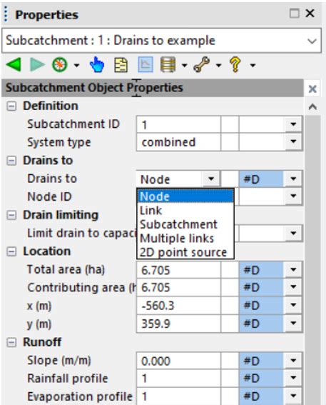 Subcatchment Drains To Options In Infoworks Icm