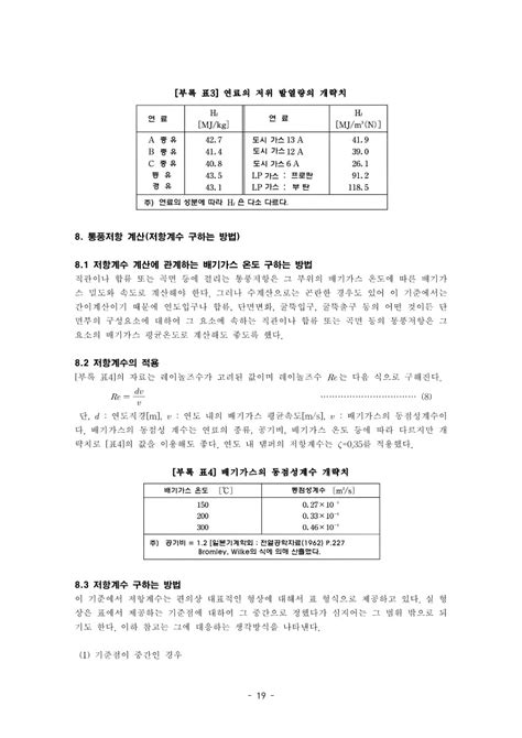 [이중연도] 대한설비공학회 단체표준 Sarek 표준204 2016 굴뚝 크기 계산 기준 푸른기술