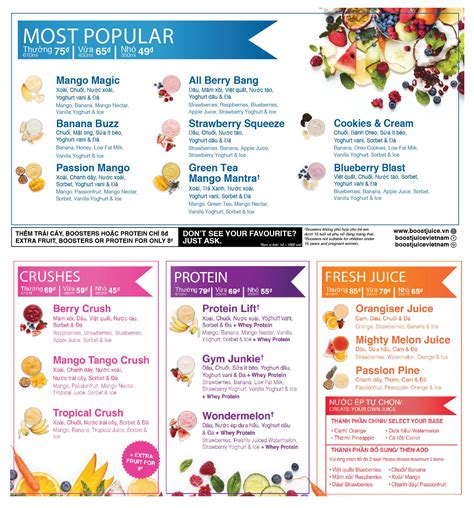 Boost Juice Bar Singapore Menu Prices Updated 2023 49 Off
