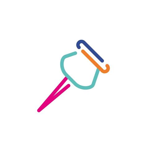Abstract Colorful Thumbtack Logo Icon Modern Lines With New Pop Art