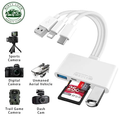 5 In 1 Memory Card Reader Usb Otg Adapter And Sd Card Reader For I Phone I Pad Usb C And Usb A